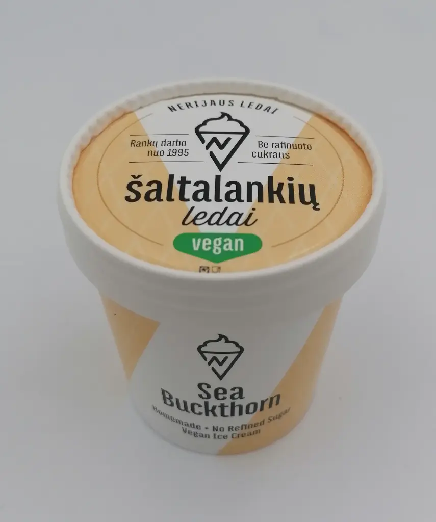Kokosų - Šaltalankių Vegan ledai, 110g | Švari Lentyna